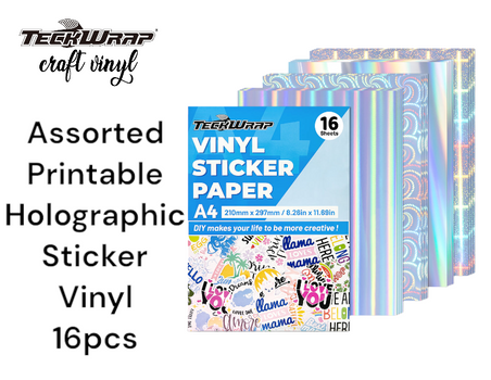 Teckwrap Assorted Holographic Printable Sticker Vinyl – Barton Craft ...