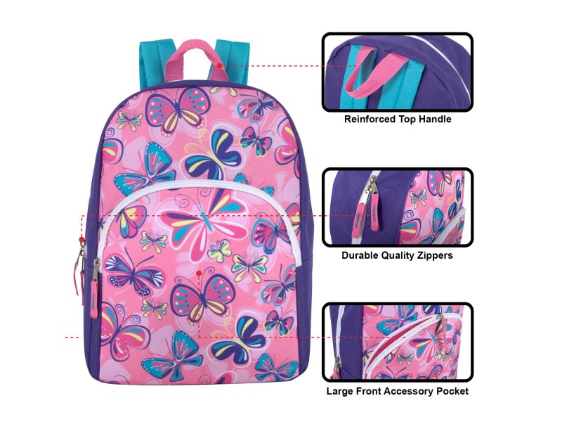 Childs Pink Butterfly Patterned Backpack – Barton Craft Blanks Ltd